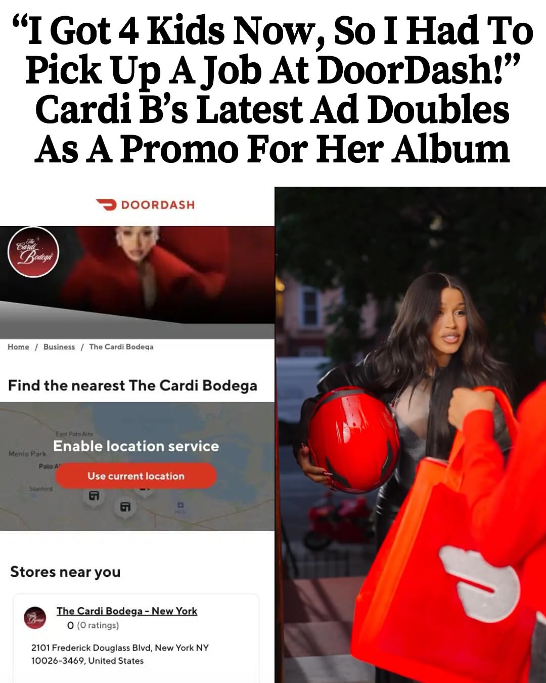 "I Got 4 Kids Now, So I Had To Pick Up A Job At DoorDash!" Cardi B's ...
