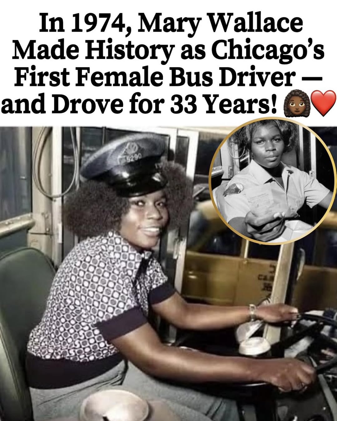 In 1974, Mary Wallace Made History as Chicago's First Female Bus Driver ...