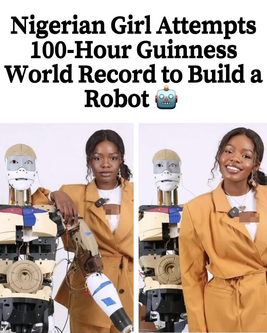 Nigerian Girl Attempts 100-Hour Guinness World Record to Build a Robot ...